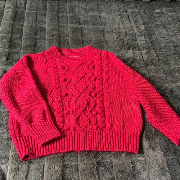 Other | Red Cable Knit Sweater | Poshmark
